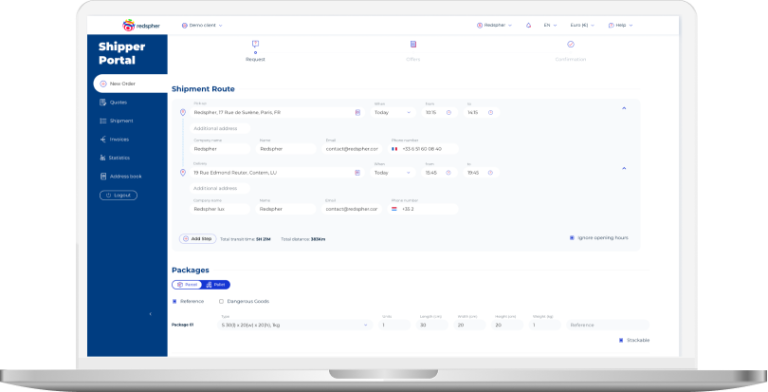 Registration Shipper Portal - Redspher